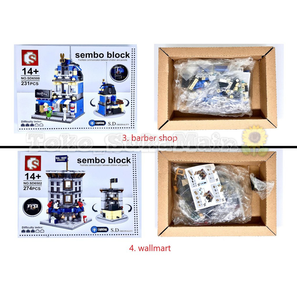Jual Mainan Lego Brick Sembo Block 4 in 1set Modular with Lighting ...