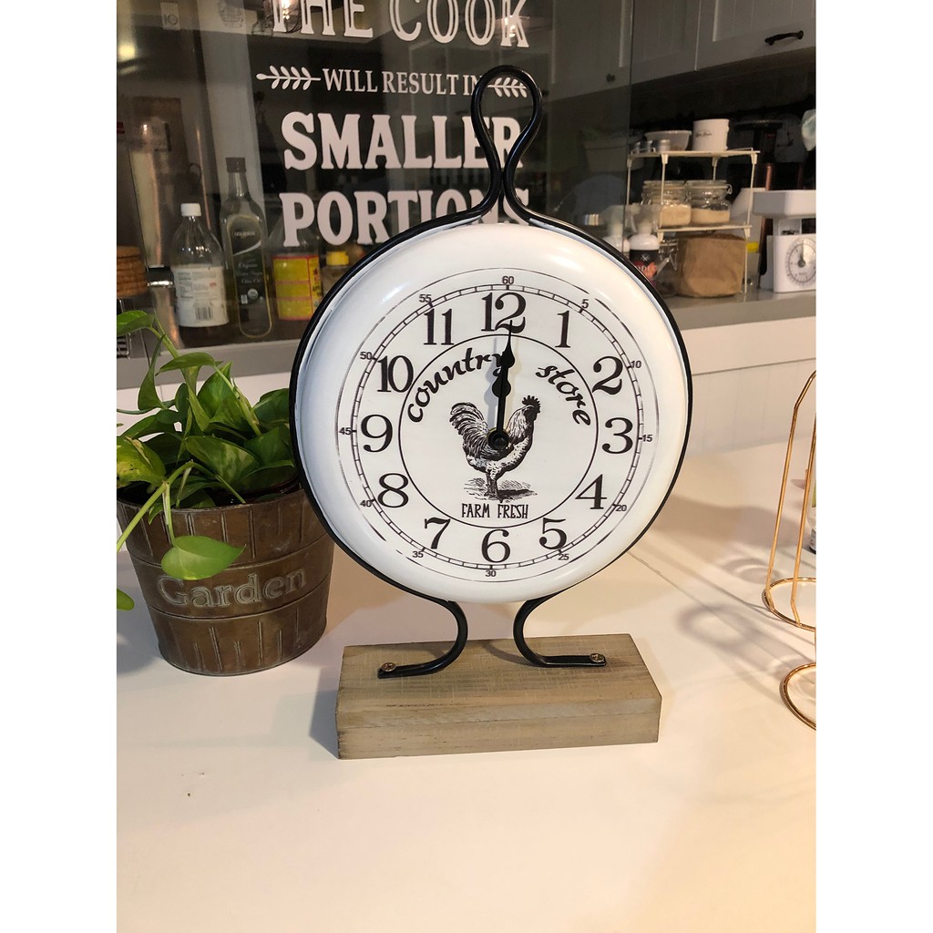 Jual Jam Meja Jadul Antik Standing Vintage Bahan Enamel dan Kayu Clock ...