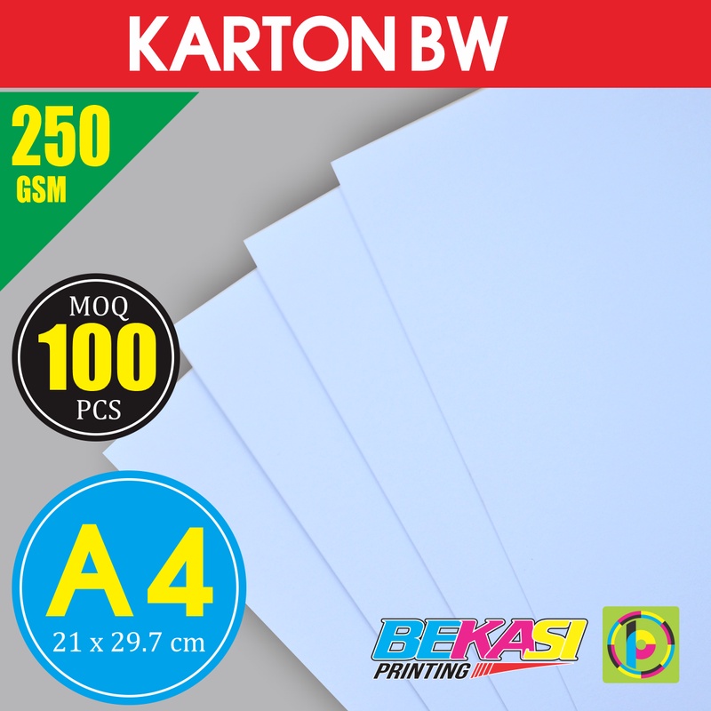 Jual Kertas Karton Blouse White BW 250 GSM Ukuran A4 21x29.7 cm isi 100 ...