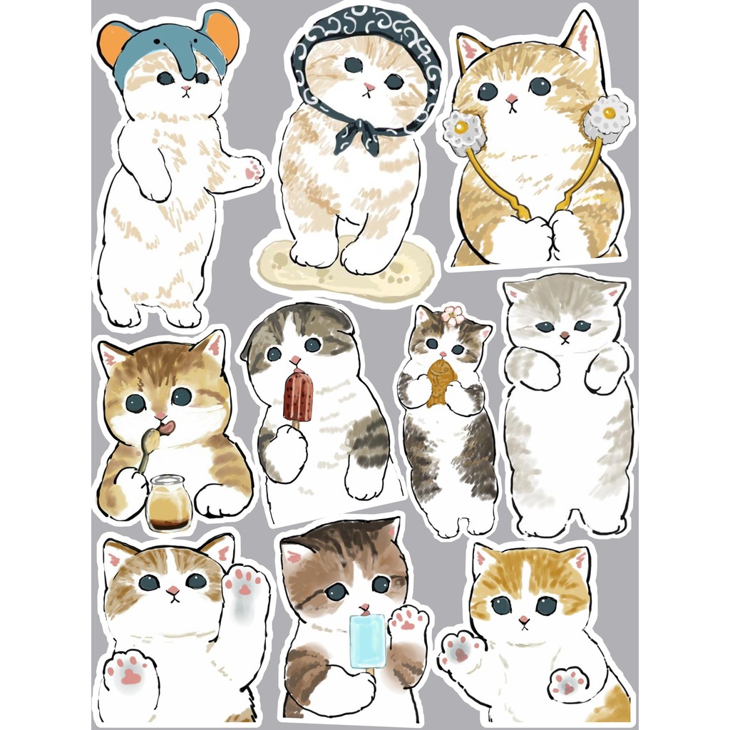 Jual Stiker Kucing Lucu / Sticker Cat Cute Decoratif Aesthetic / Stiker ...