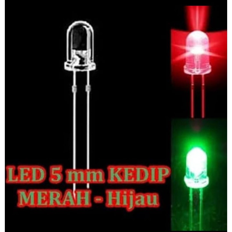 Jual HARGA 10 PCS LED 5MM 2 WARNA KEDIP MERAH BIRU -MERAH HIJAU 2W ...