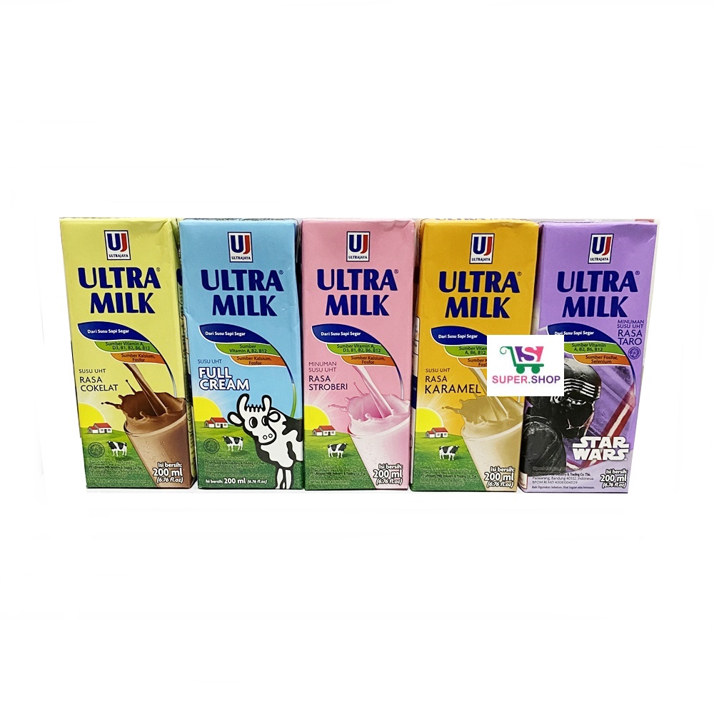 Jual Susu Ultra UHT 200 ML Karamel / Taro / Cokelat / Full Cream ...