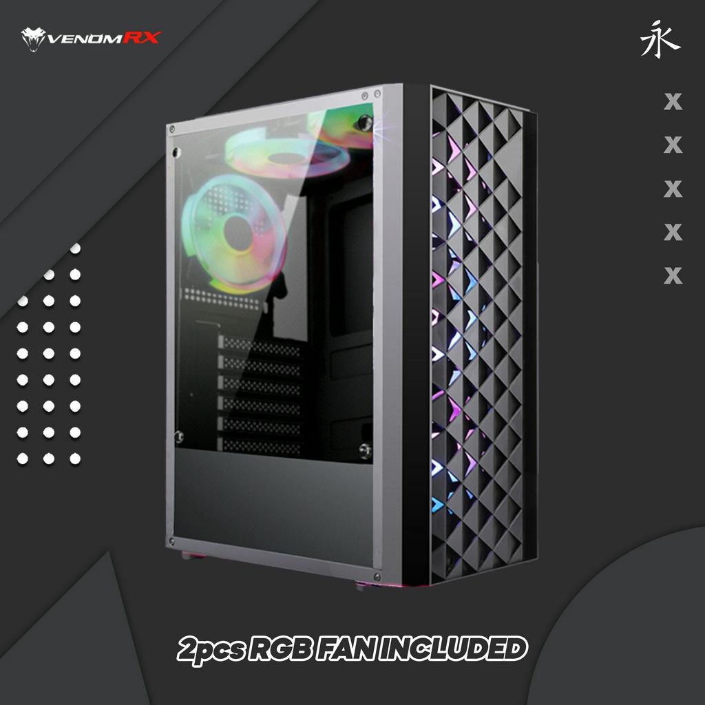 Jual VENOMRX ARASAKA ATX GAMING CASE FREE 2 RGB FAN | Shopee Indonesia