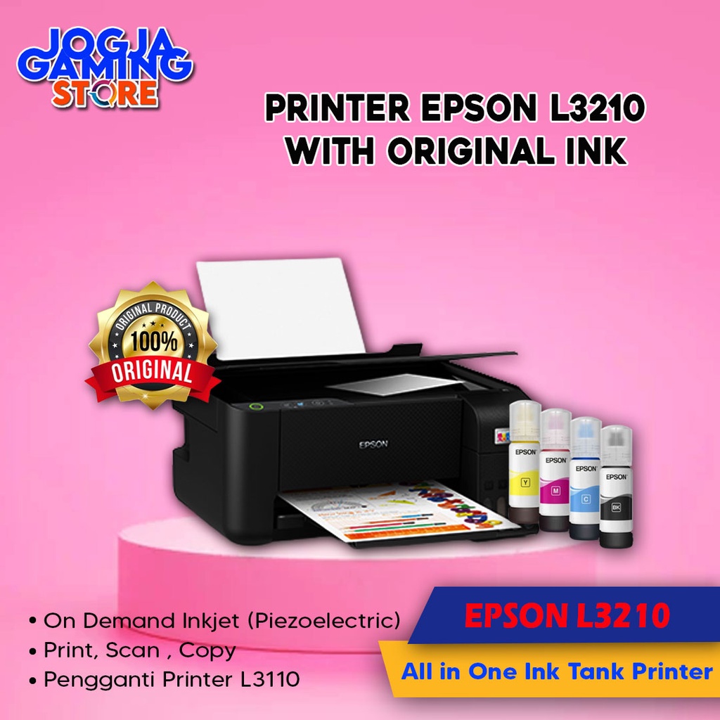 Jual EPSON ECOTANK L3210 A4 ALL-IN-ONE INK TANK PRINTER PRINT COPY SCAN | Shopee Indonesia
