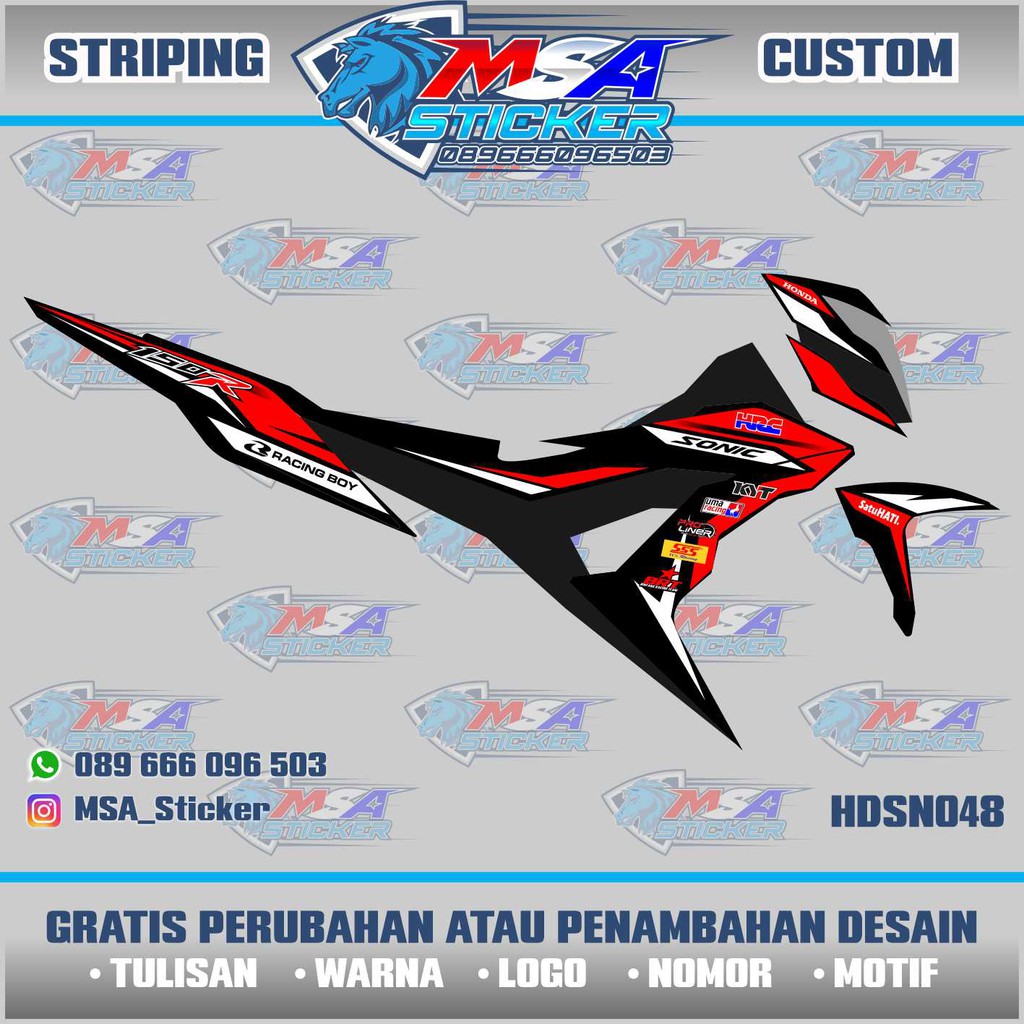 Jual STRIPING CUSTOM SUKA SUKA HONDA SONIC 150R / STICKER VARIASI ...