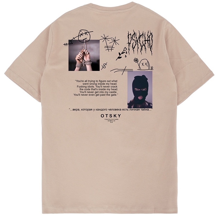 Jual Otsky Kaos Pria Oversize Psycho Cream x BL2008 | Shopee Indonesia