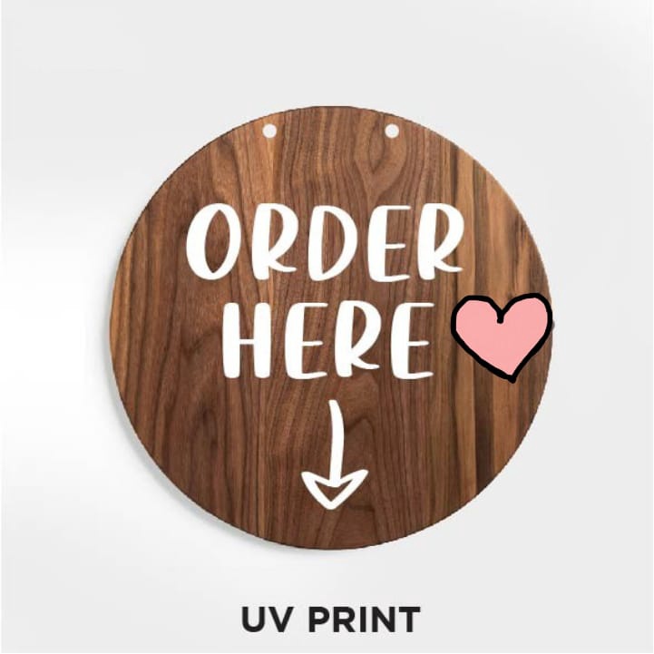 Jual MENJUAL - Sign Kayu Order Here Modern Signage Kayu UV Print ...