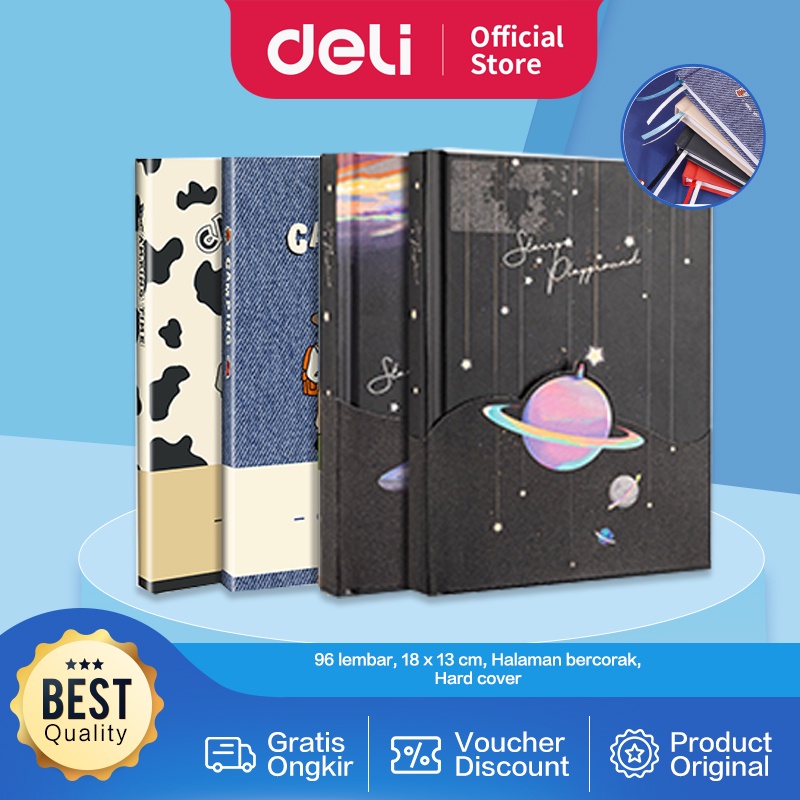 Jual Deli Hard Cover Notebook / Planner / Buku Tulis Catatan / Diary / Agenda Sampul Lucu 96 ...