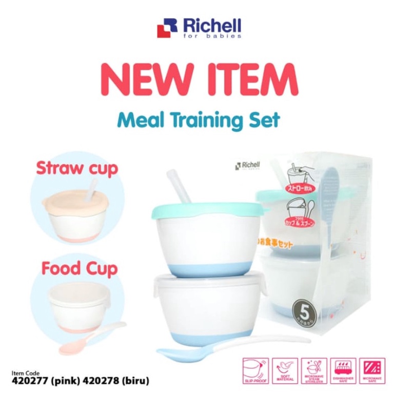 Jual Richell Meal Training Set (Straw Cup + Food Cup) | Shopee Indonesia