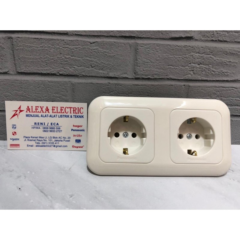 Jual stop kontak double non cp Panasonic wide series warna putih ...