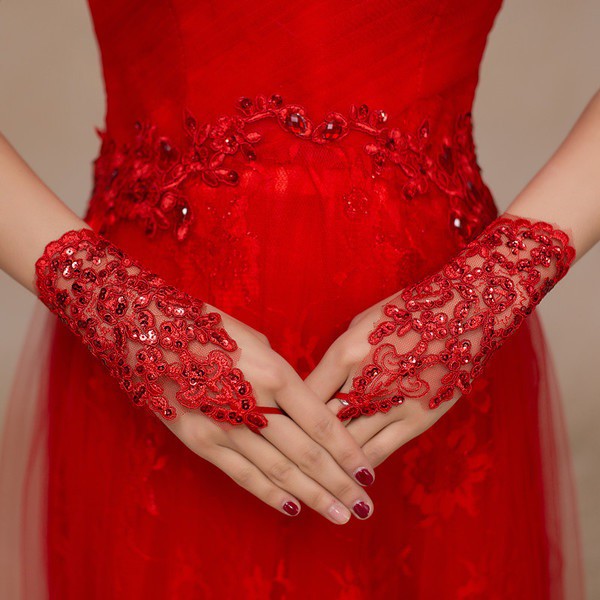 Jual Sarung Tangan Merah 019 - Sarung Tangan Pengantin | Shopee Indonesia