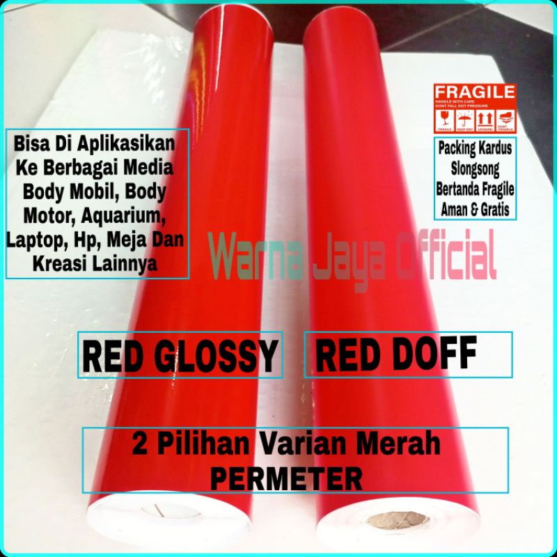 Jual PERMETER/100cm Sticker Skotlet Scotlet Motor Mobil Merah Red ...