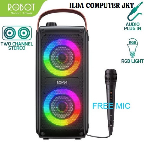 Jual Speaker Bluethooth Robot RB490 BOOMBOX Portable Karaoke Speaker + Mic | Shopee Indonesia