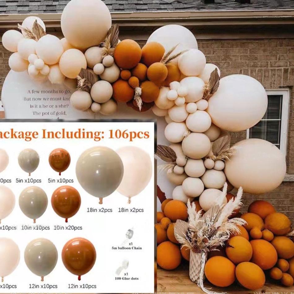 Jual Harga Bulan Ini Double Layer Orange Balon Karangan Bunga Rantai ...