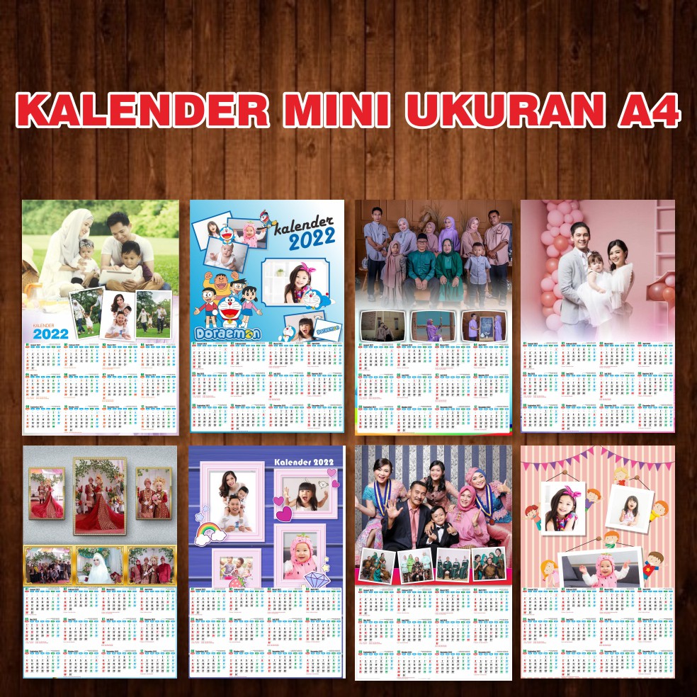 Jual kalender kecil 1 lembar A4 | 12 bulanan (GRATIS DESAIN) | Shopee ...