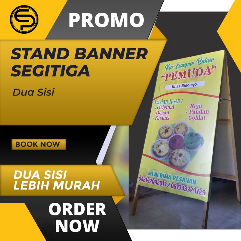 Jual BANNER SEGITIGA KAYU / STANDING BANNER MURAH | Shopee Indonesia