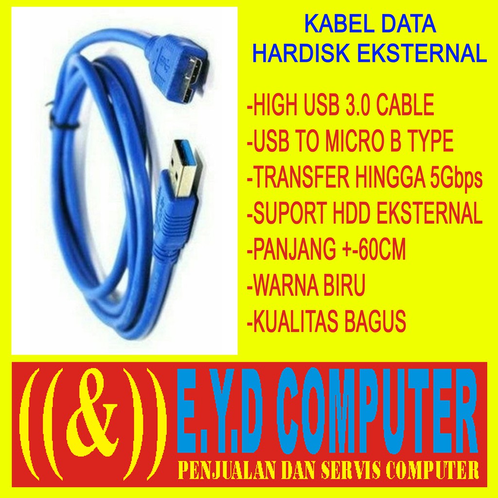 Jual KABEL DATA HARDISK EKSTERNAL USB 3.0 HARDIS EXTERNAL HDD EXT CABLE ...