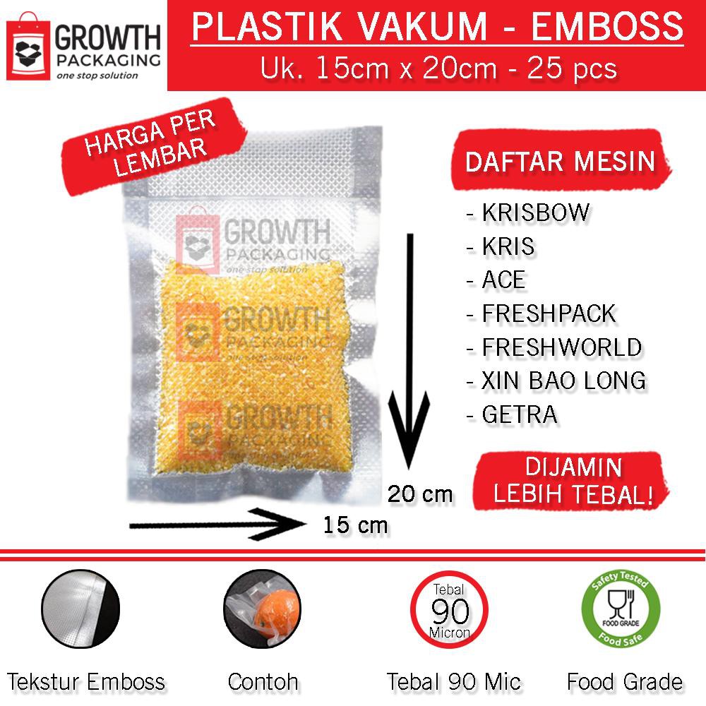 Jual Plastik vakum VACUM emboss 15x20 Vaccum makanan vacuum emboss ...