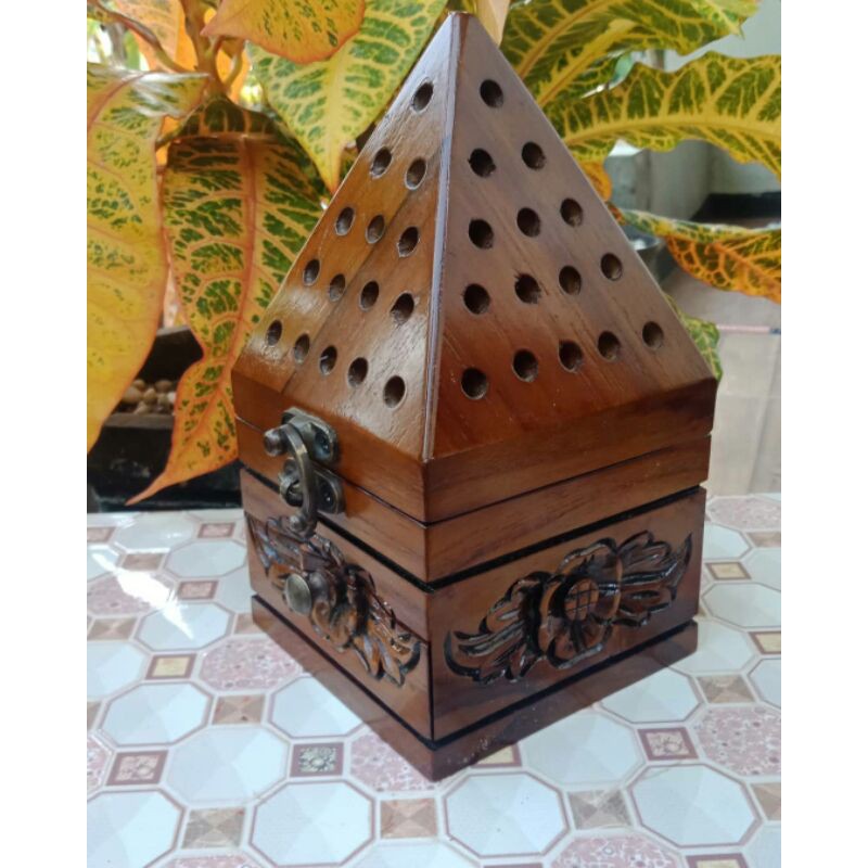 Jual mabkhara / tempat Bakaran bukhur kayu jati model krucut | Shopee ...