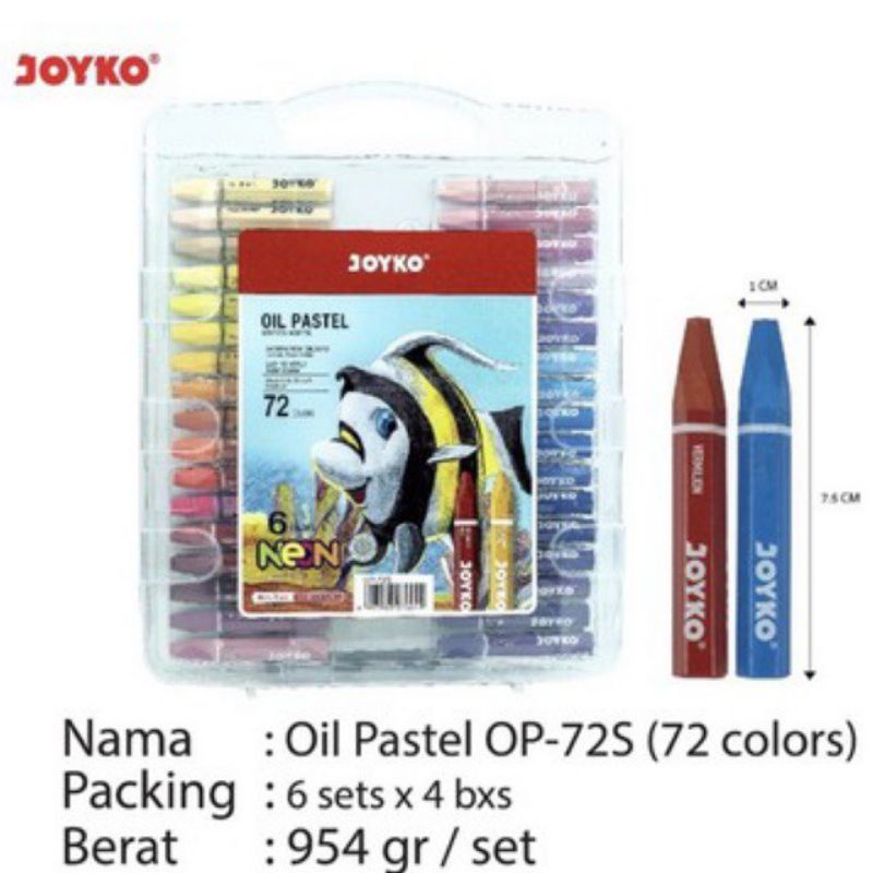 Jual Crayon Joyko 72 warna/Krayon Oil Pastel Joyko Op-72S ( 1set ...