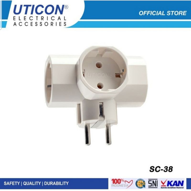 Jual UTICON SC-38 T ARDE STEKER TEE SC38 CABANG 3 ARAH KUNINGAN ASLI ...