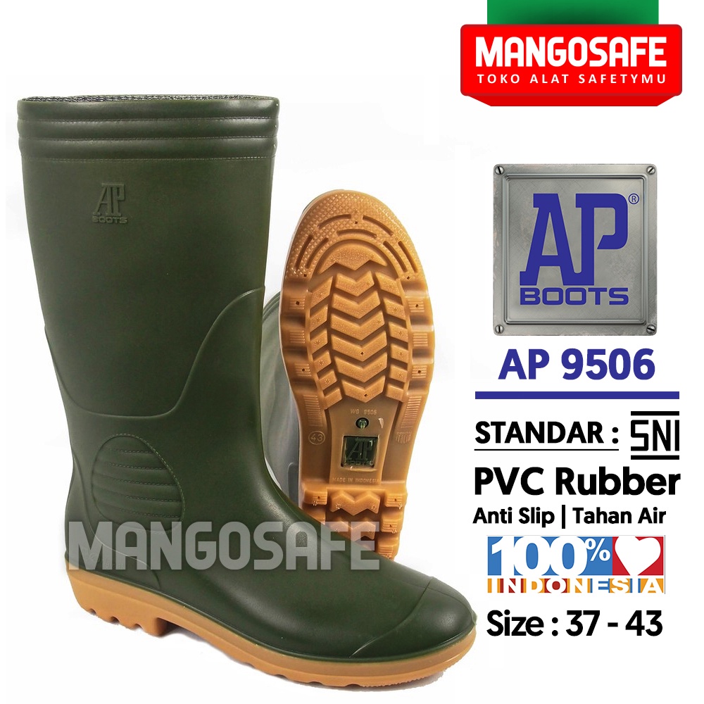 Jual AP Boots 9506 Sepatu Karet PVC Boot Hijau Tinggi / APBoots Sepatu ...