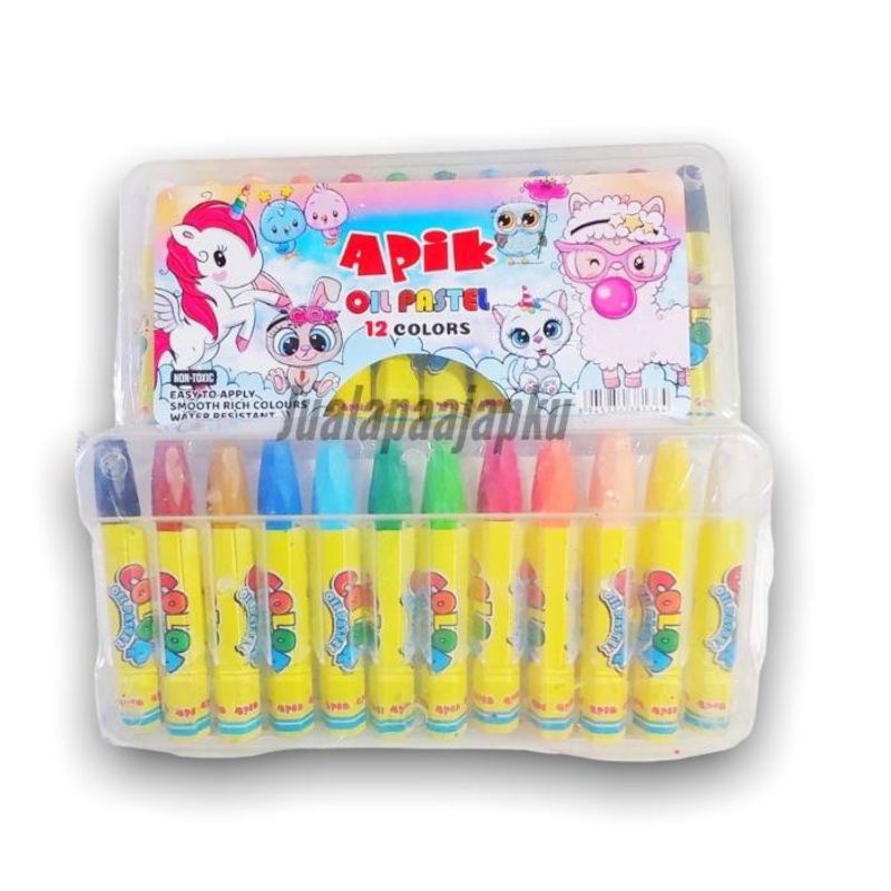 Jual Crayon Mewarnai anak 12 Warna APIK | Shopee Indonesia