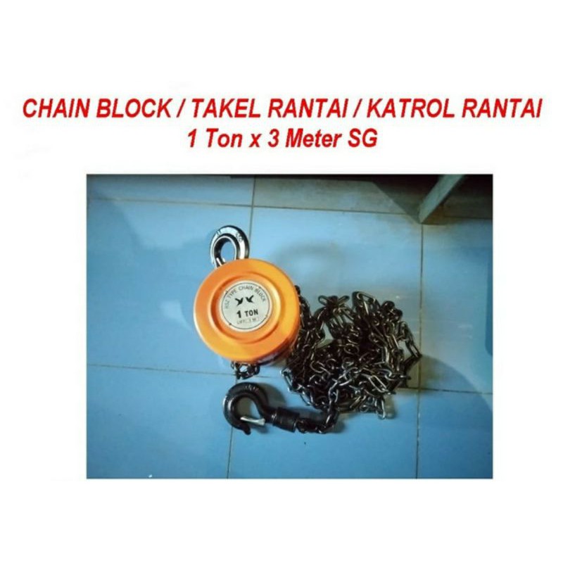 Jual Chain Block Takel Rantai Kantrol Rantai 1 Ton x 3 Meter | Shopee ...