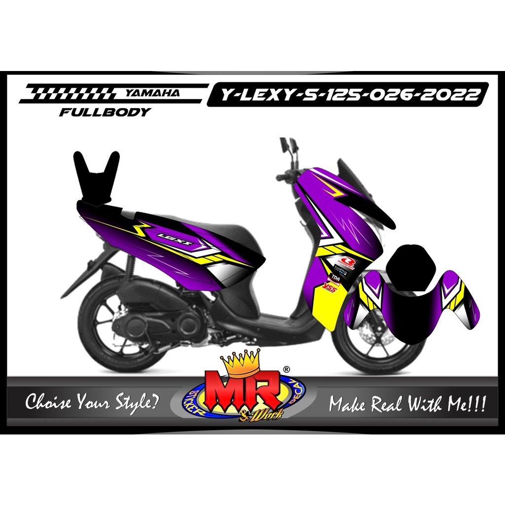 Jual Custom Decal Variasi Stiker Motor Yamaha Lexi FullBody Stiker ...