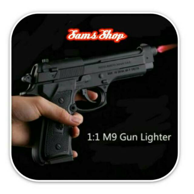 Jual PISTOL KOREK API MODEL M9 HITAM/ BERETTA / KOREK GAS / PAJANGAN ...
