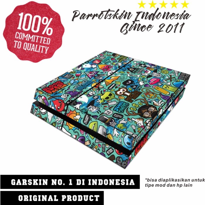 Jual Paket Garskin Premium Sony PS4 skin doodle Free Custom Gambar ...