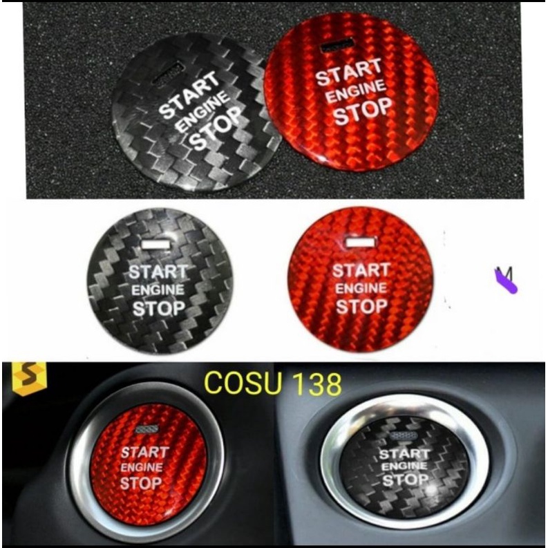 Jual Cover Button Carbon Karbon Tombol Start Stop Engine Toyota Agya ...