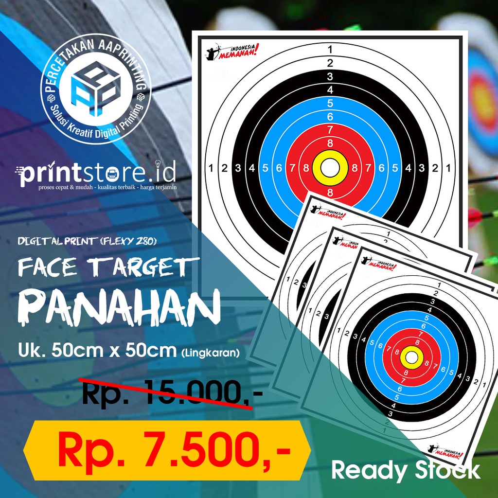 Jual Face target Panahan 50x50cm (Flexy Banner 280) Lingkaran | Shopee ...