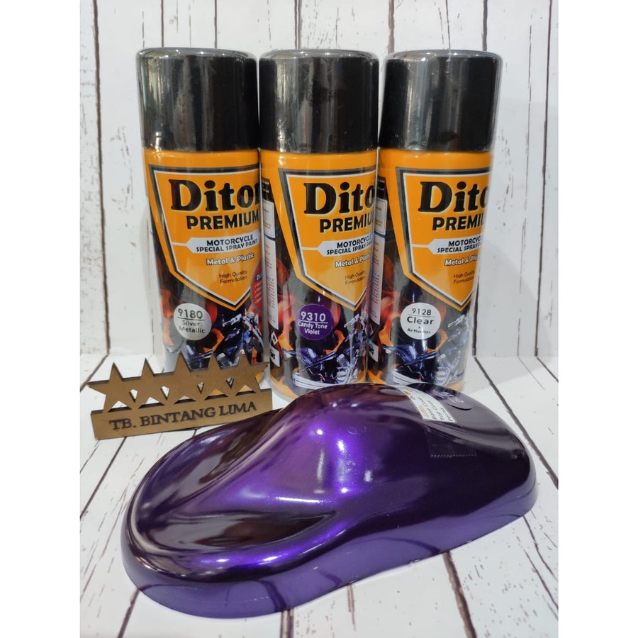 Jual PAKET 3 KALENG Cat Semprot Diton Premium Candy Red Violet blue ...