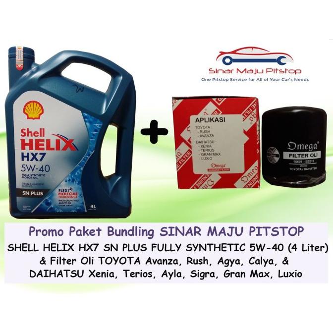 Jual Paket Bundling Oli Mobil Shell Helix Hx7 & Filter Oli Avanza ...