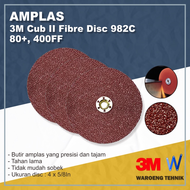 Jual 3M Cubitron II Fibre Disc 982C Piringan Gerinda [4 x 5/8 Inch 80/ 25/Inner] Grit 80 Amplas ...