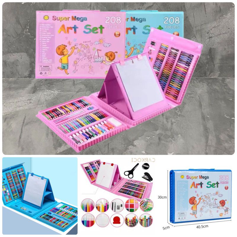 Jual Crayon Set Mewarnai 208/ Krayon Alat Mewarnai Anak Art Set 208 ...