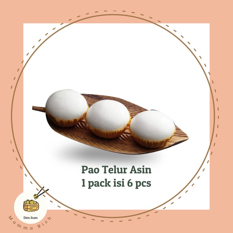 Jual Frozen Dim Sum Pao Telor Asin 1 pack isi 6 pcs Dimsum Bakpao Telor ...