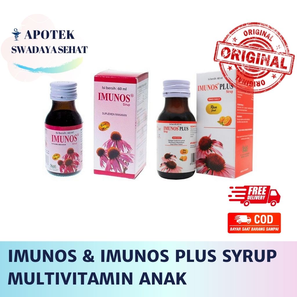 Jual IMUNOS Sirup Dan Imunos Plus Syrup 60 ML - Vitamin Suplemen Daya ...