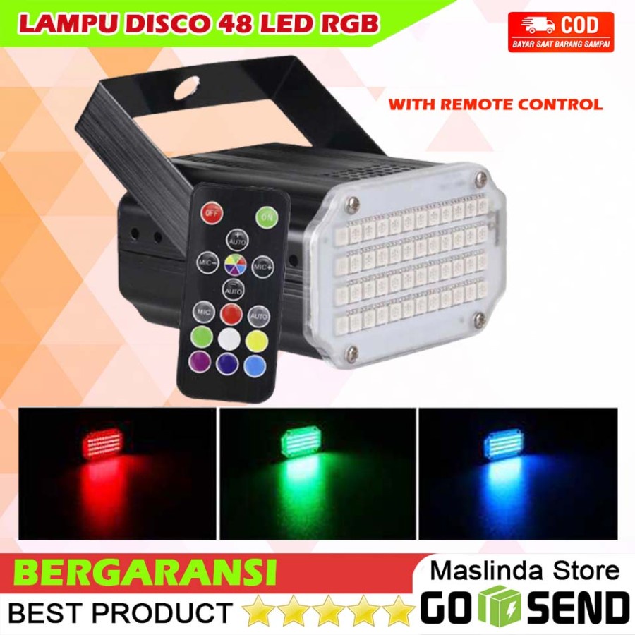Jual Proyektor Lampu Pesta Disco DJ Party Lights 48 LED RGB | Shopee Indonesia