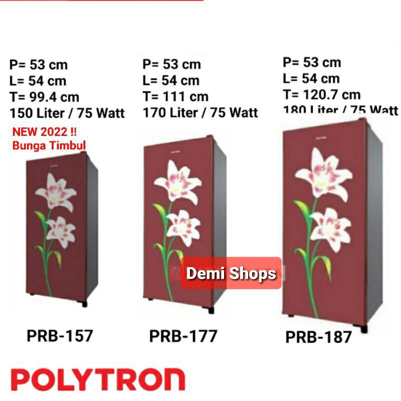 Jual Kulkas Polytron 1 Pintu PRB157 PRB 159 / PRB177 PRB179 / PRB187 ...