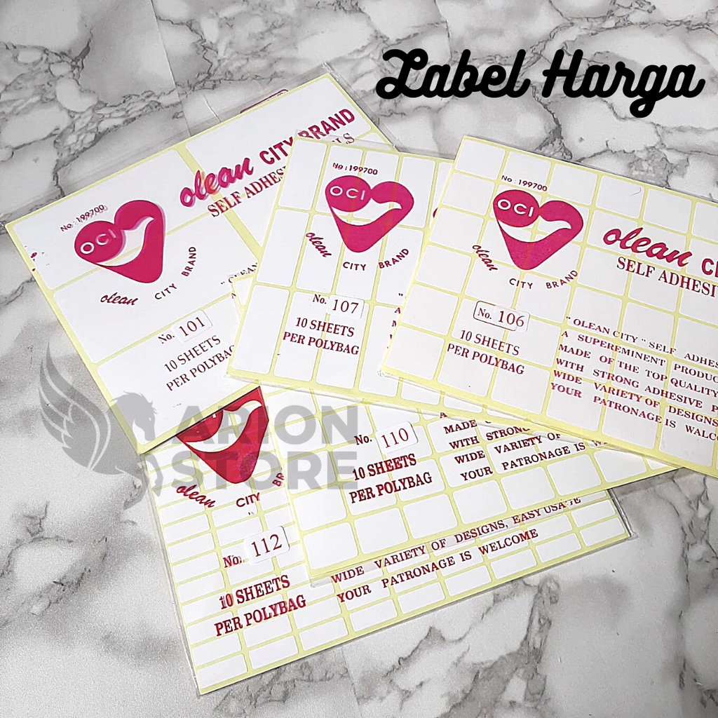 Jual [ARION STORE] Sticker Label Olean City No 99 / No 107/ No 111 / No ...
