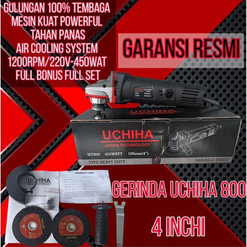 Jual Mesin Gerinda Tangan Gurinda 4 inch UCHIHA Type 800 Kerja Berat ...
