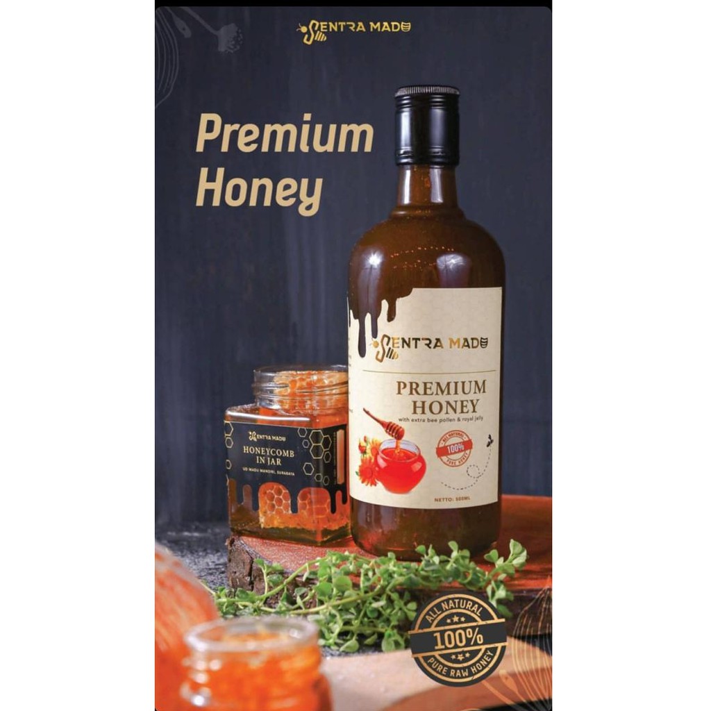 Jual Sentra Madu Premium Honey 500 ml (madu murni, madu asli dengan ...