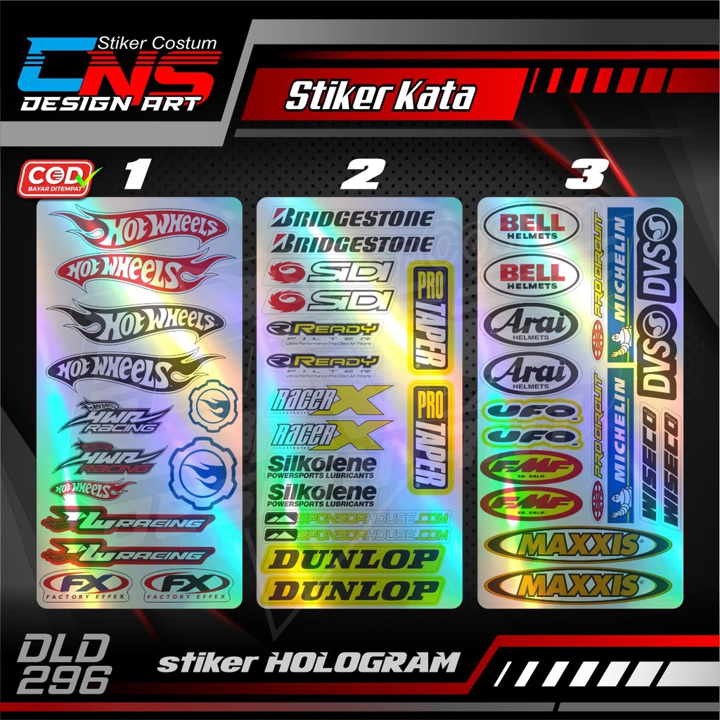 Jual STICKER PACK RACING STICKER PRINT STIKER VINYL HOLOGRAM / Stiker ...