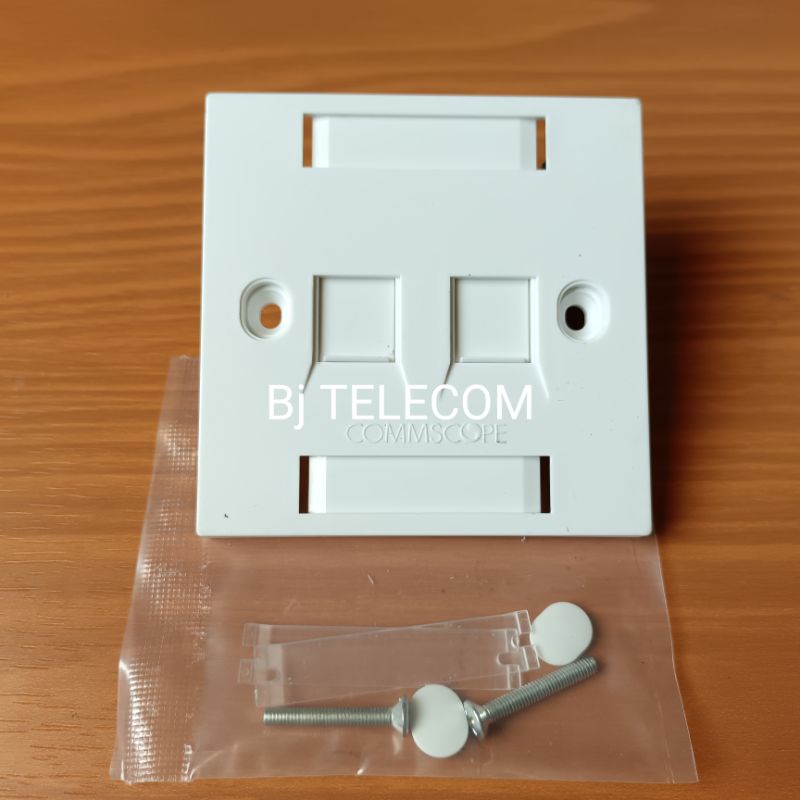 Jual face plate data cat 6 2 port plus modular Jack cat 6 AMP commscope ...