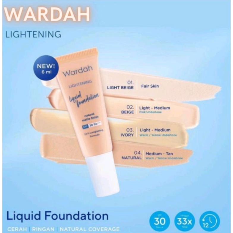 Jual Wardah Lightening Liquid foundation 6ml | Shopee Indonesia