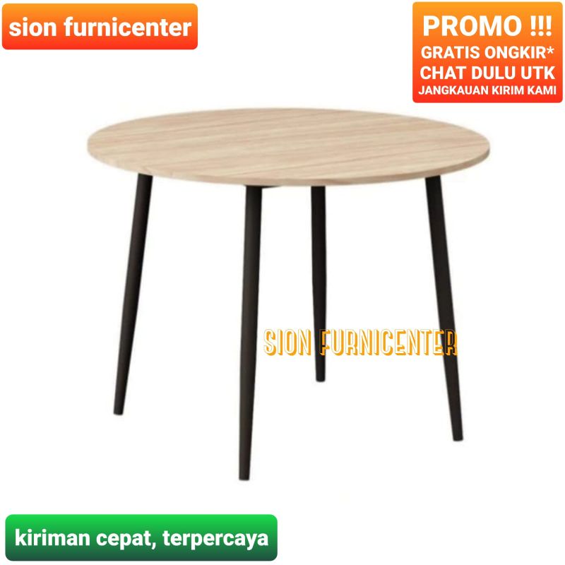 Jual meja makan bulat set 2 kursi / meja makan bundar set 2 kursi ...