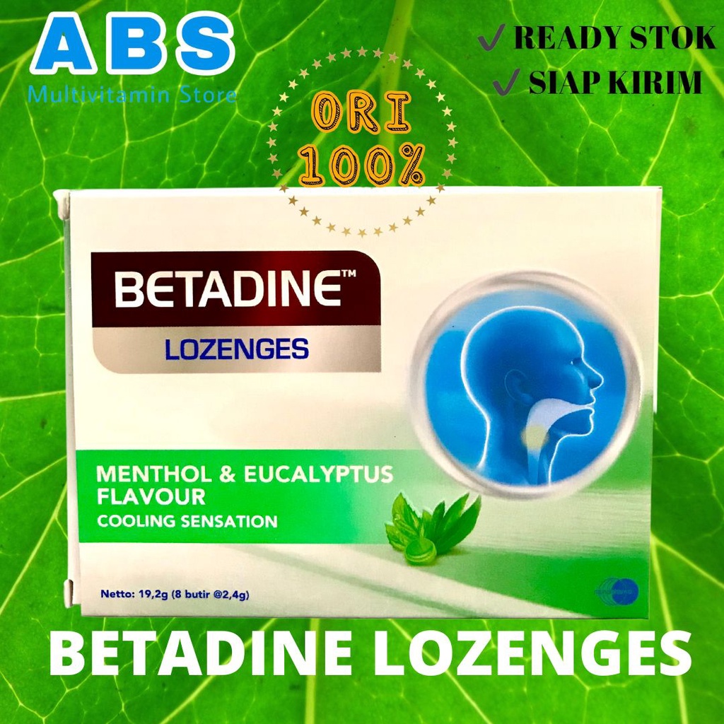 Jual Betadine Lozenges Menthol & Ecalyptus isi 8 | Shopee Indonesia