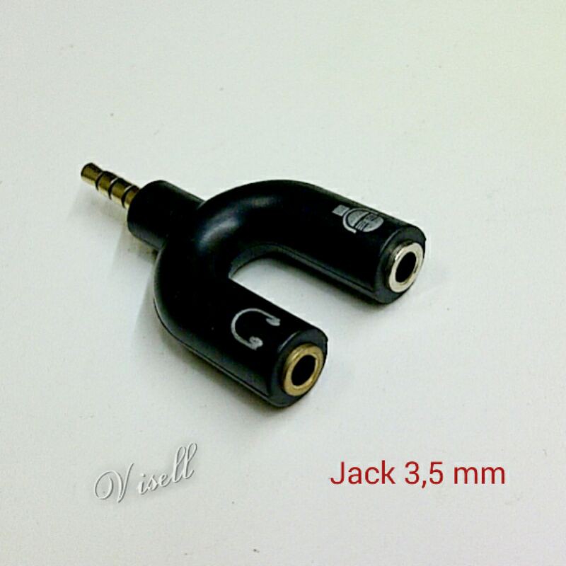 Jual Audio Splitter colokan Headset cabang ke Earphone / Speaker dan ...